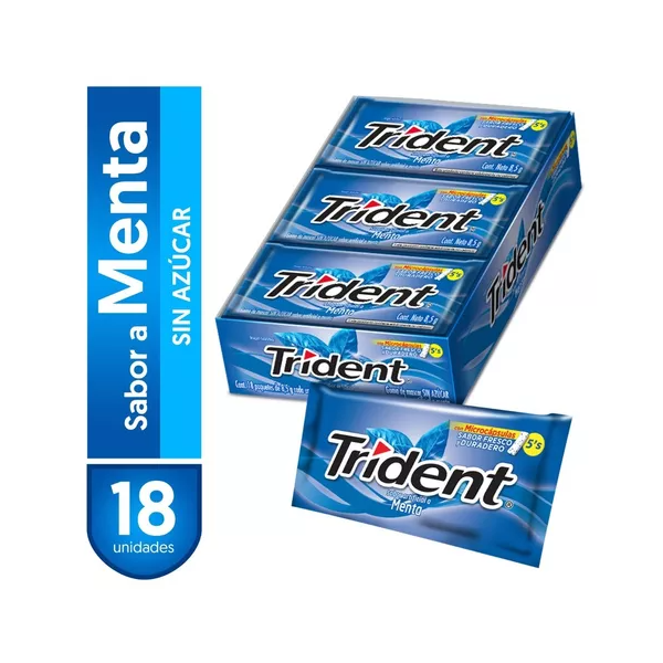 TRIDENT 5S MENTA POS DISPLAY 18 UD 8.5G